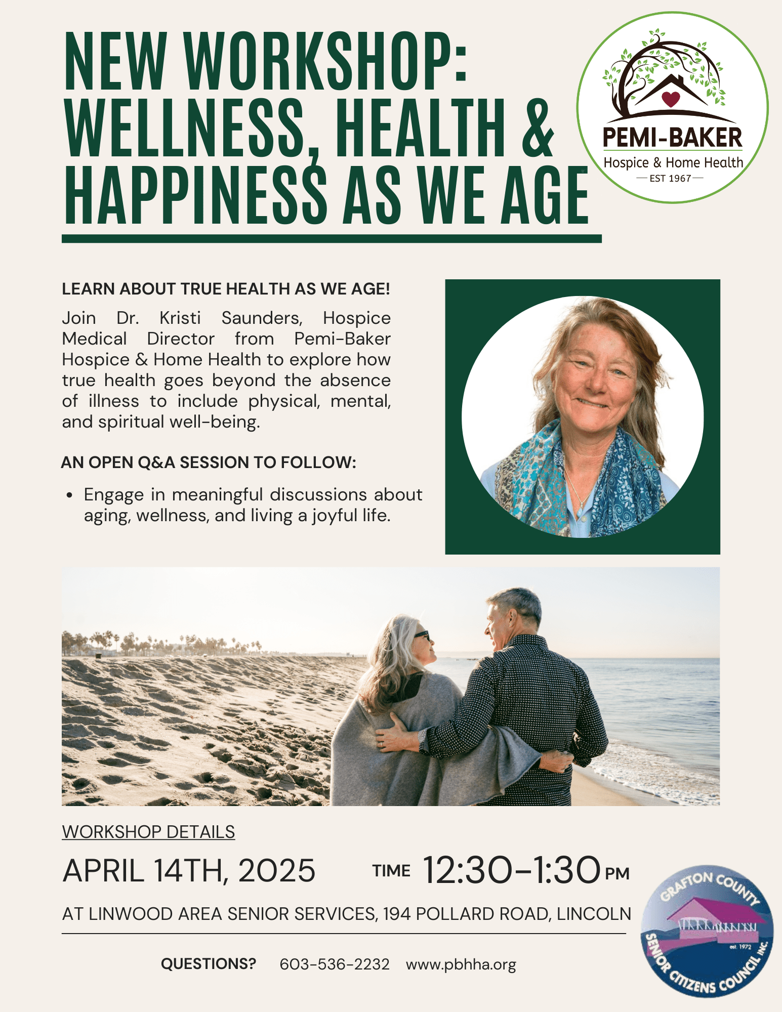 Workshop: Wellness, Health & Happiness as We Age | Pemi-Baker Hospice ...
